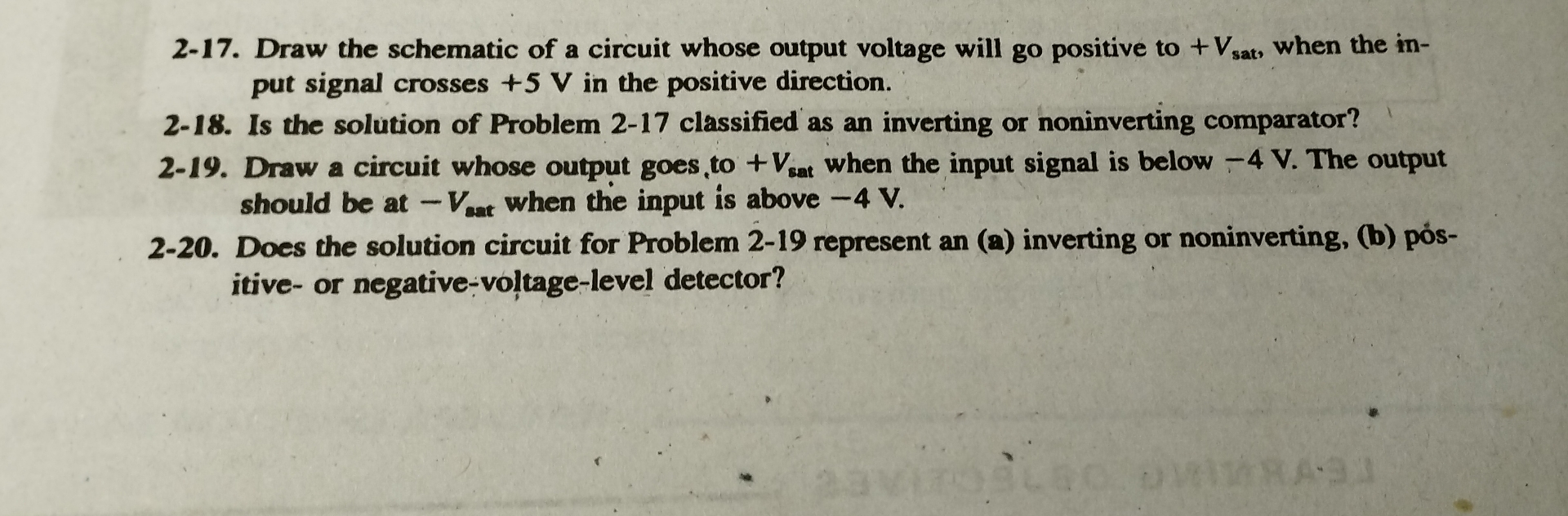 Solved by an EXPERT 2-17. ﻿Draw the schematic of a circuit whose output | Chegg.com