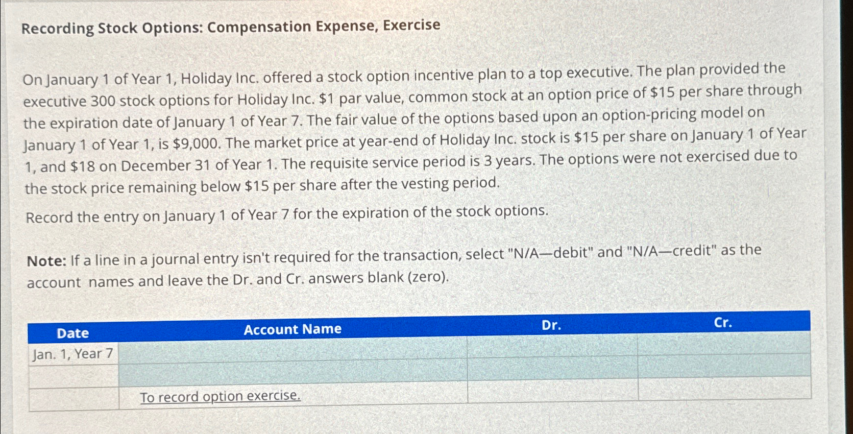 Solved Recording Stock Options: Compensation Expense, | Chegg.com