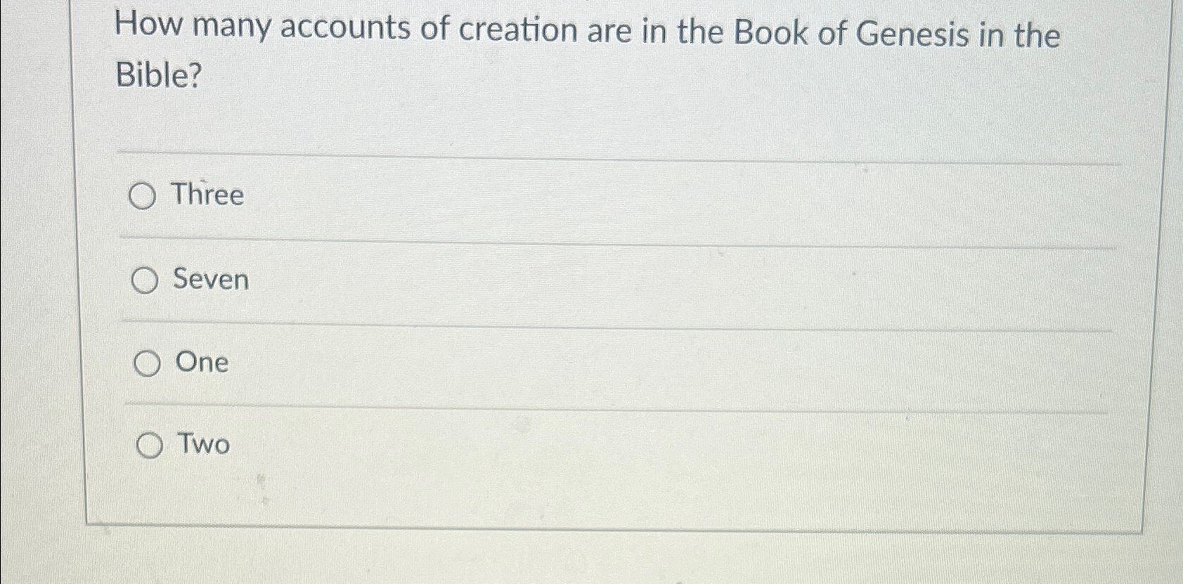 Solved How many accounts of creation are in the Book of | Chegg.com
