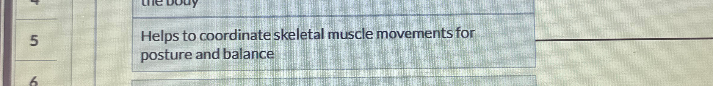 Solved Helps to coordinate skeletal muscle movements for | Chegg.com