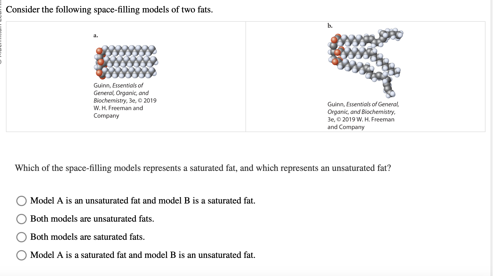 Solved Which of the space-filling models represents a | Chegg.com