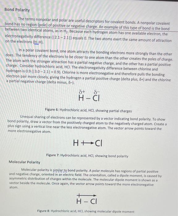 Solved Part c: Bonding and Polarity In this experiment you | Chegg.com