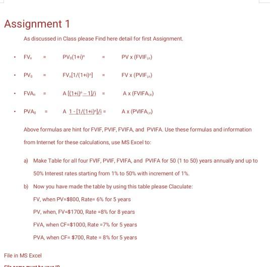 Assignment 1 As discussed in Class please Find here | Chegg.com