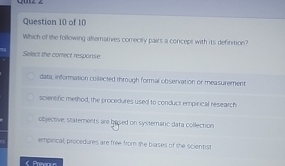 Solved Question 10 ﻿of 10Which of the following altematives | Chegg.com