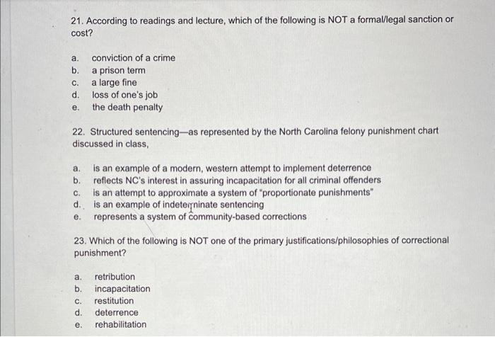 21. According to readings and lecture, which of the | Chegg.com