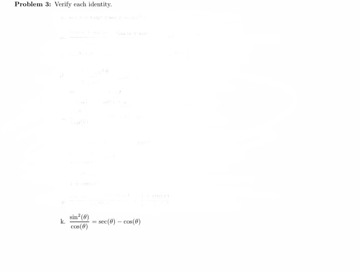 Solved Problem 3: Verify each | Chegg.com