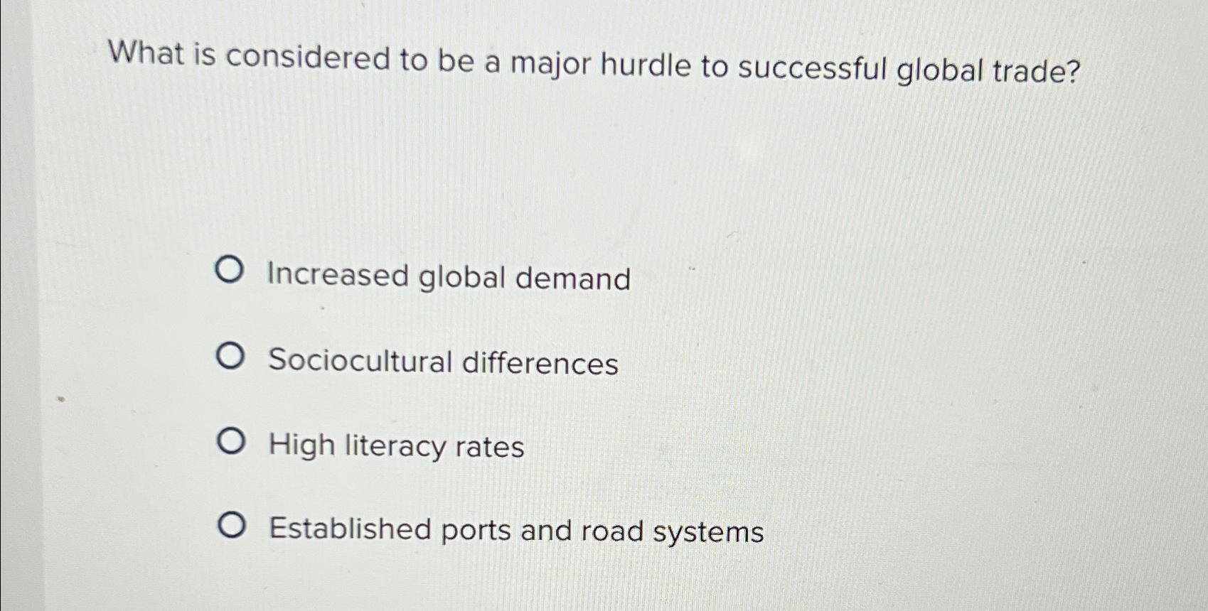 Solved What is considered to be a major hurdle to successful | Chegg.com