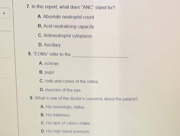 Solved 1. A gaunt appearance can be a symptom of A. macular | Chegg.com