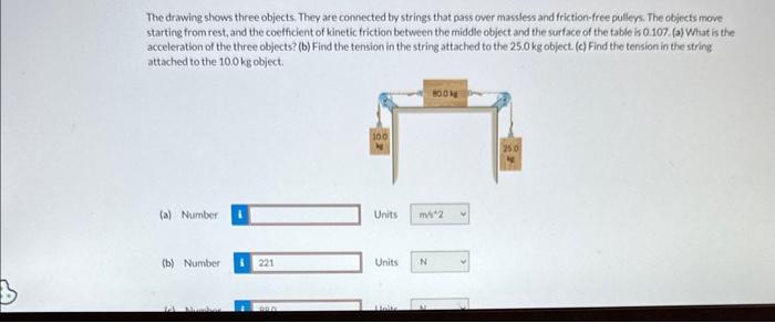 Solved The Drawing Shows Three Objects They Are Connected 