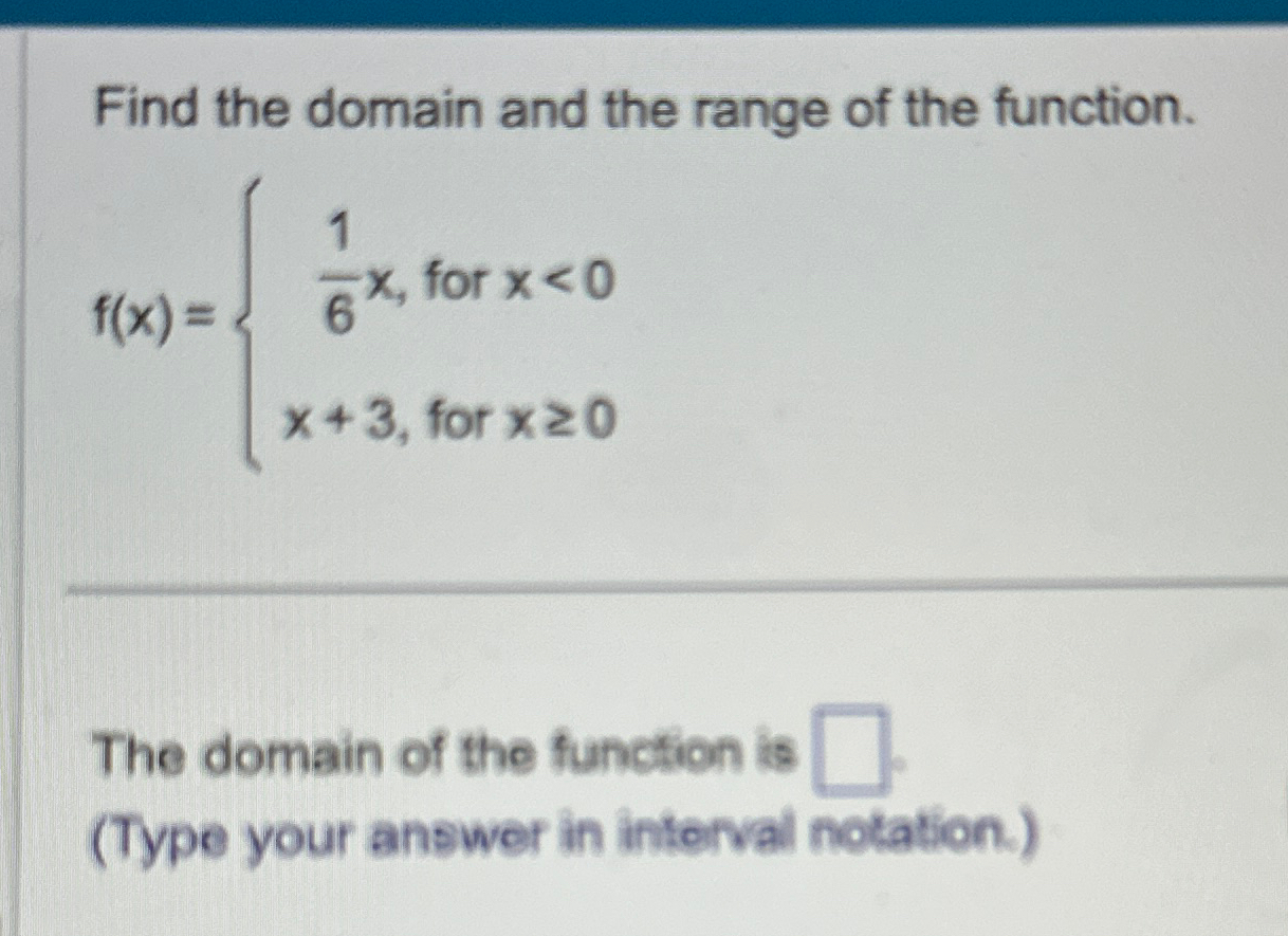 Solved Find the domain and the range of the | Chegg.com