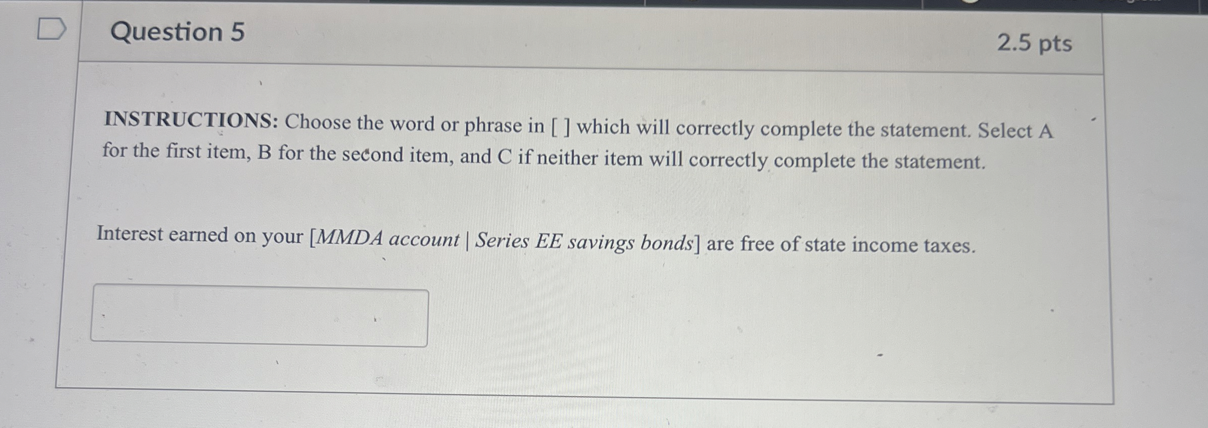 Solved Question 52.5 ﻿ptsINSTRUCTIONS: Choose the word or | Chegg.com