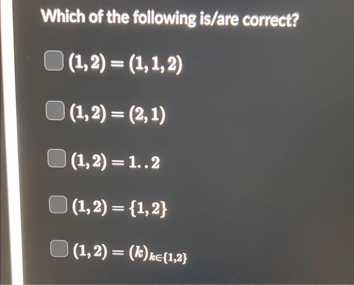 Solved Which of the following is/are correct? | Chegg.com