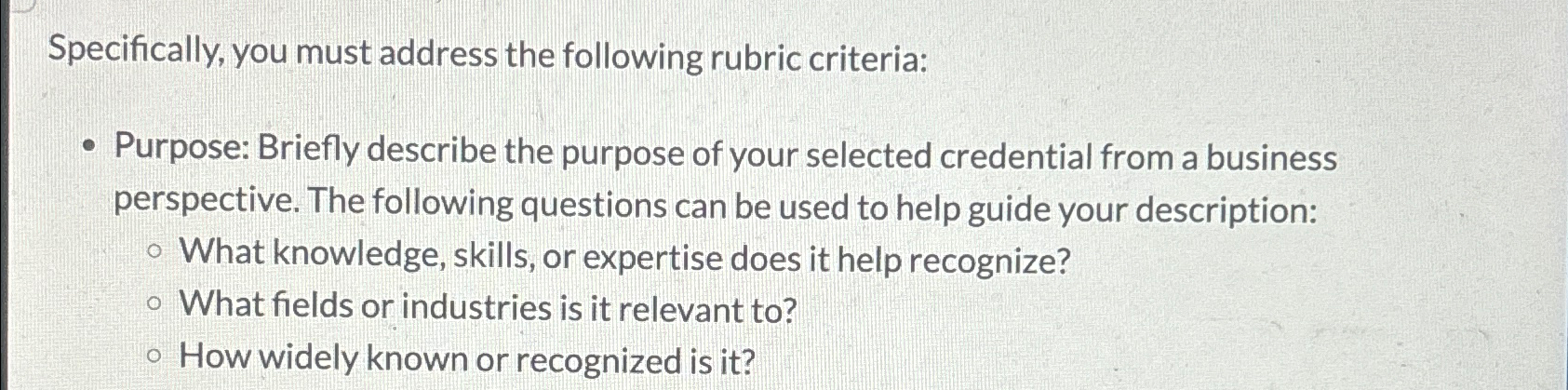 Solved Specifically, you must address the following rubric | Chegg.com