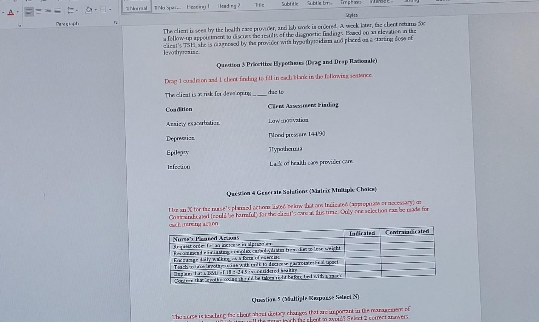 Solved Question 1 Recognize Cues Highlight Text Highlight