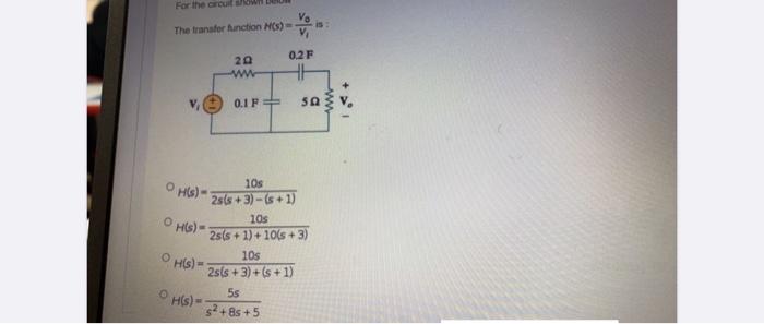 Solved H(s)=2s(s+3)−(s+1)10s H(s)=2s(s+1)+10(s+3)10s | Chegg.com