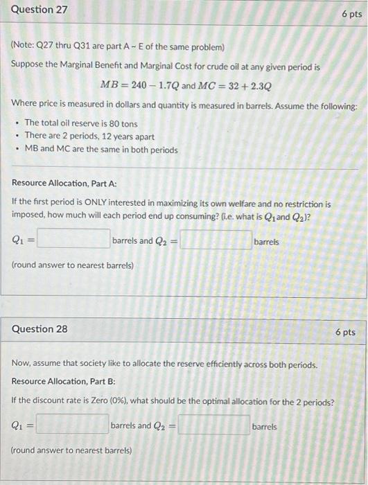Solved (Note: Q27 thru Q31 are part A E of the same problem) | Chegg.com