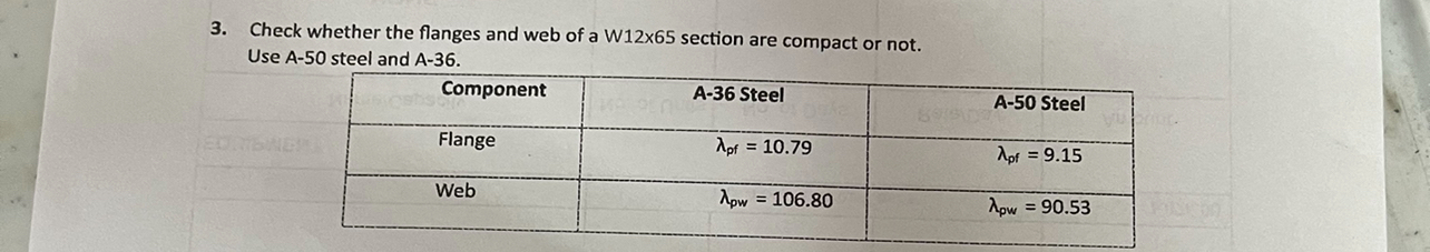 Solved Check whether the flanges and web of a W12x65 | Chegg.com