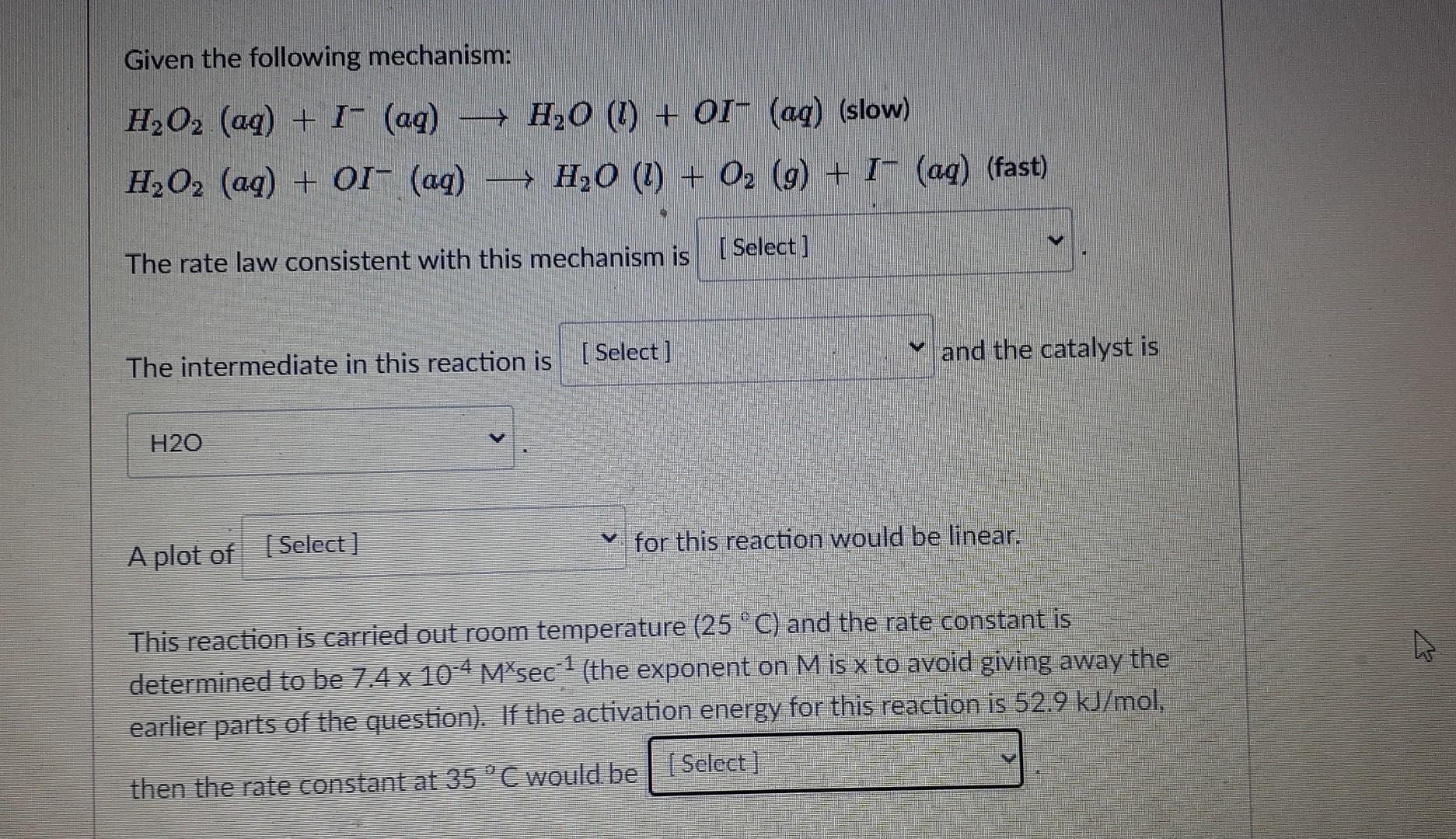 Solved Given the following mechanism: | Chegg.com