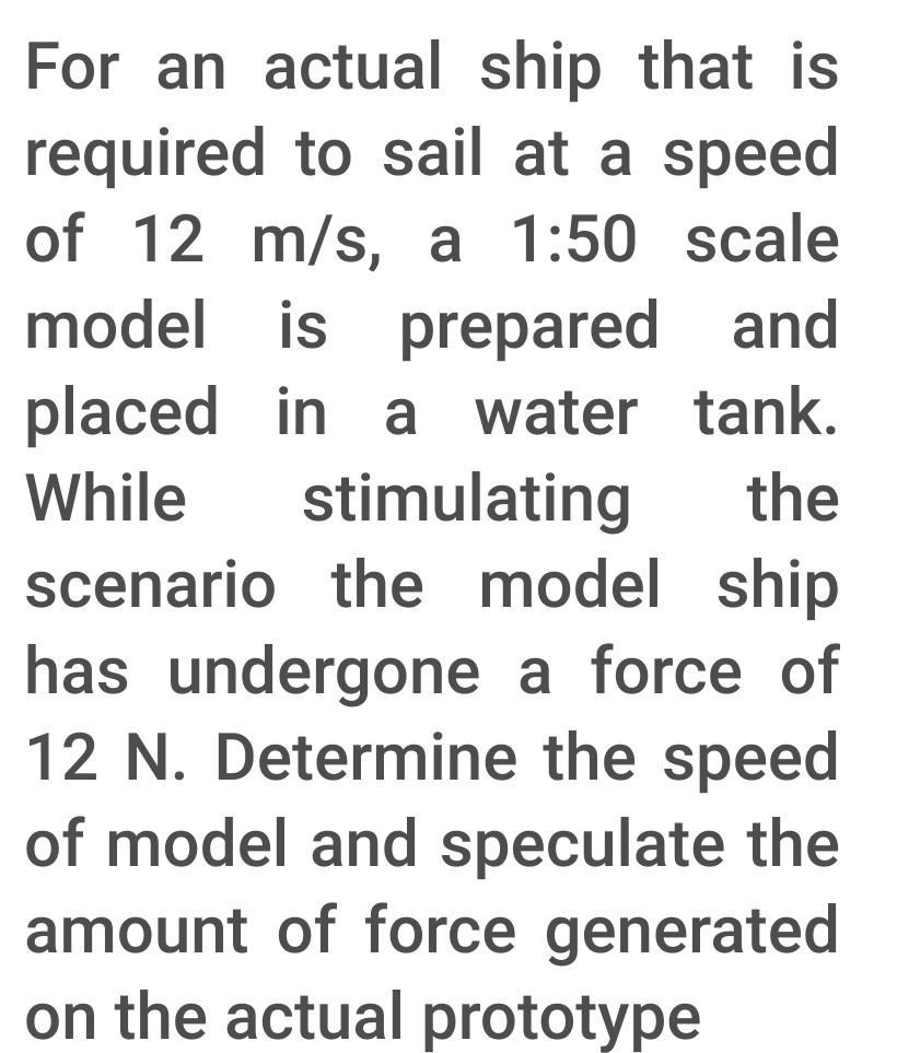 Solved For an actual ship that is required to sail at a | Chegg.com
