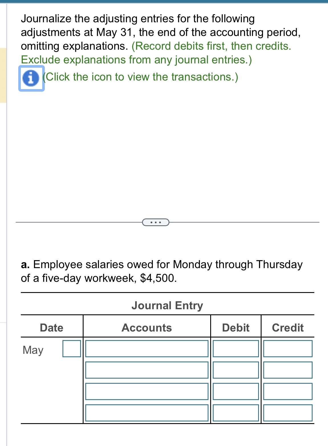 Solved Journalize the adjusting entries for the following | Chegg.com