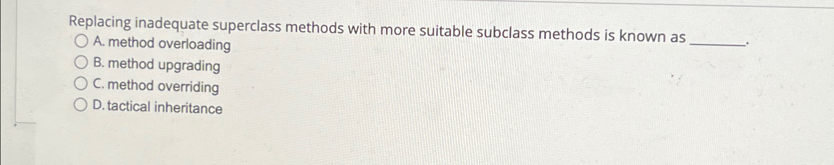 Solved Replacing Inadequate Superclass Methods With More 9144
