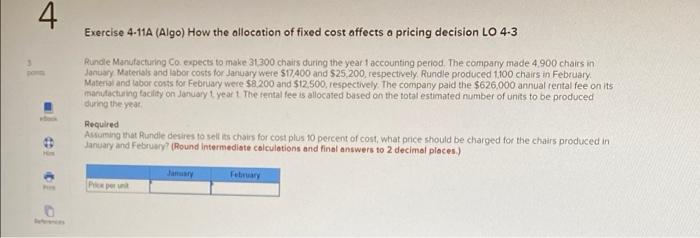 Solved 4. Exercise 4-11A (Algo) How the allocation of fixed | Chegg.com