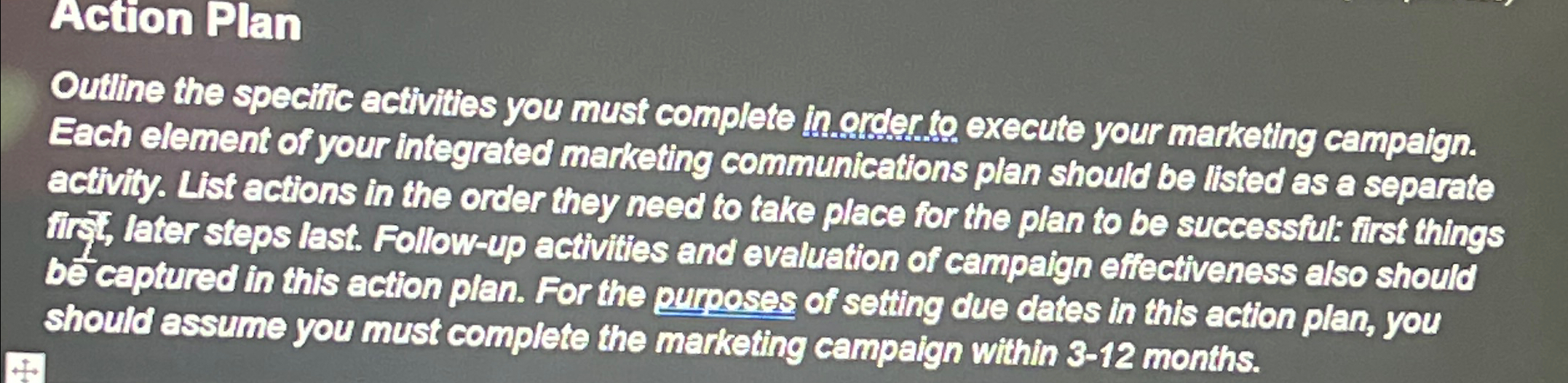 Solved Action PlanOutine the speciilc activities you must | Chegg.com