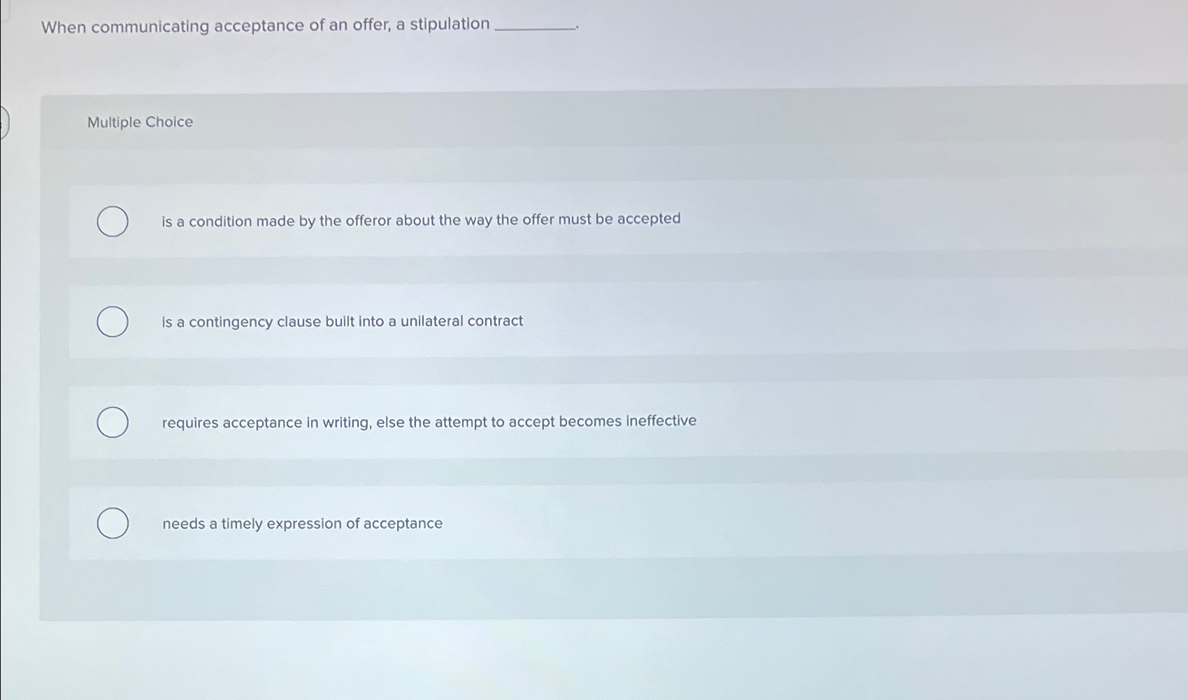 Solved When communicating acceptance of an offer, a | Chegg.com