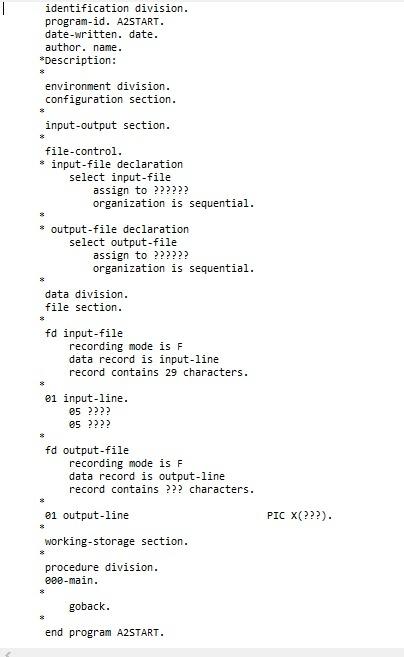 Solved identification division.program-id. | Chegg.com