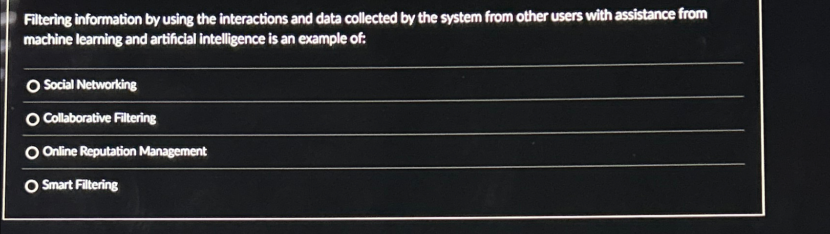 Solved Filtering information by using the interactions and | Chegg.com