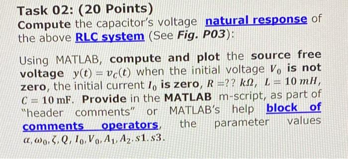Solved Task 02: (20 Points) Compute the capacitor's voltage | Chegg.com