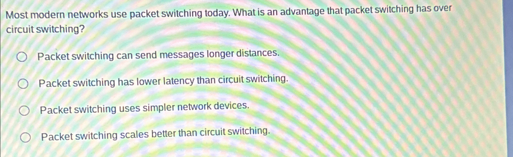 Solved Most modern networks use packet switching today. What | Chegg.com