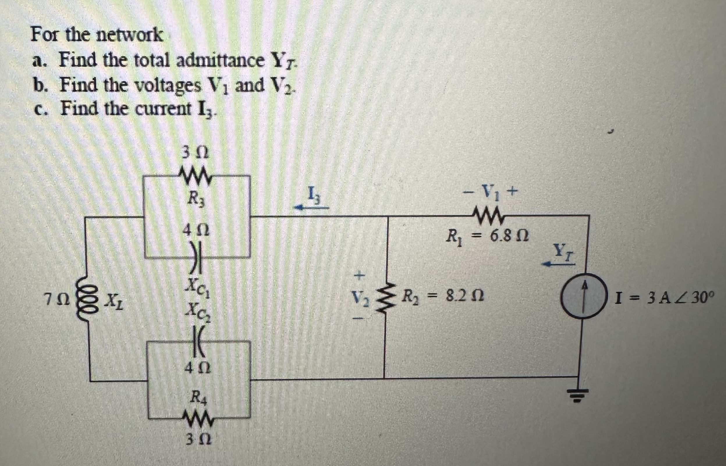 Solved For the networka. ﻿Find the total admittance YT.b. | Chegg.com
