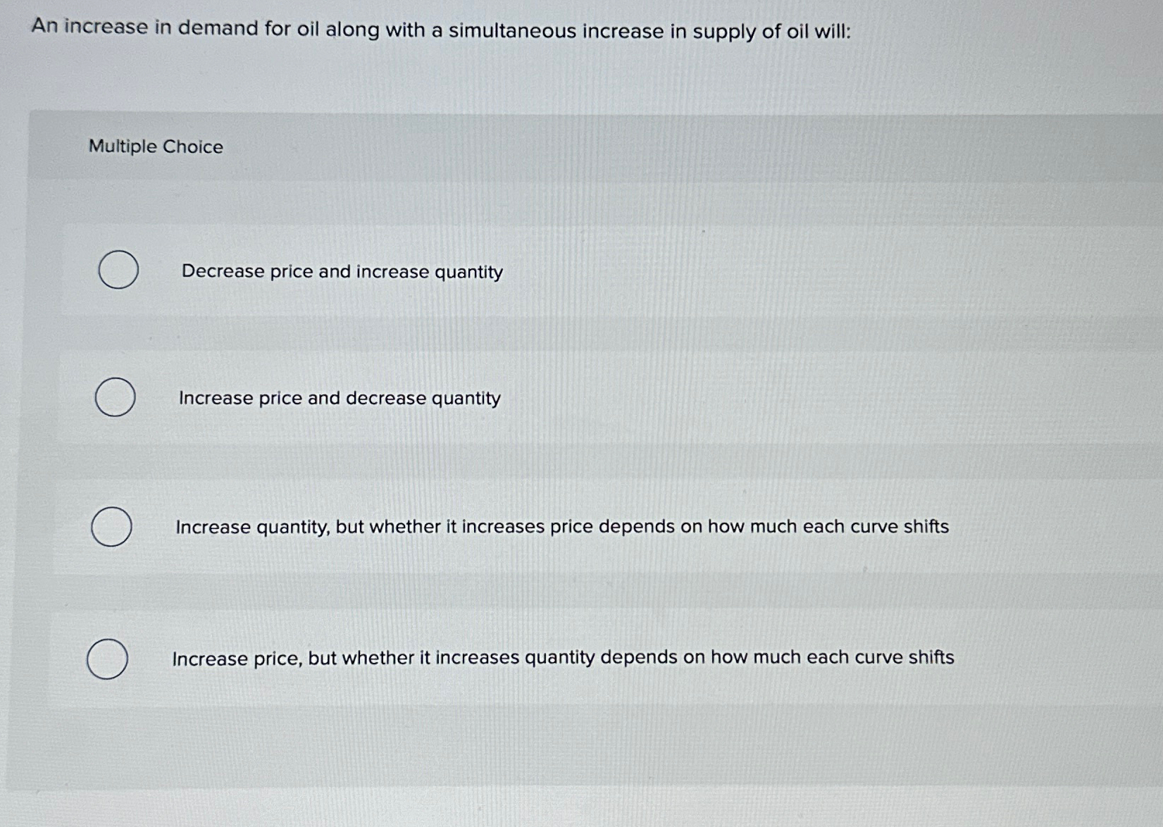 Solved An increase in demand for oil along with a | Chegg.com