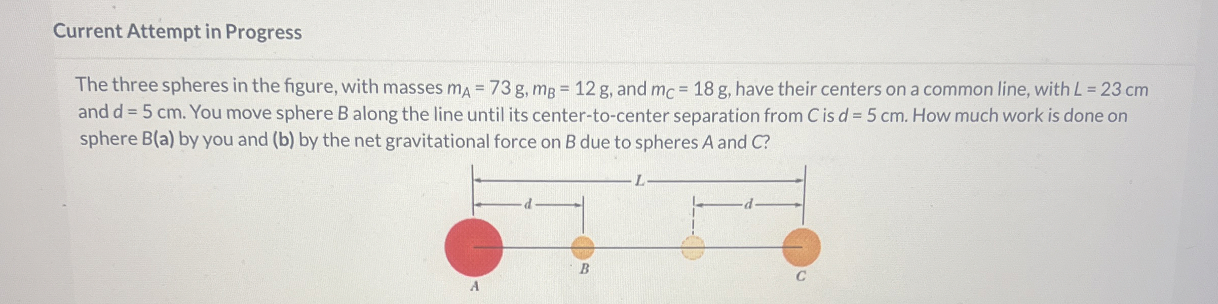 Solved Current Attempt in ProgressThe three spheres in the | Chegg.com
