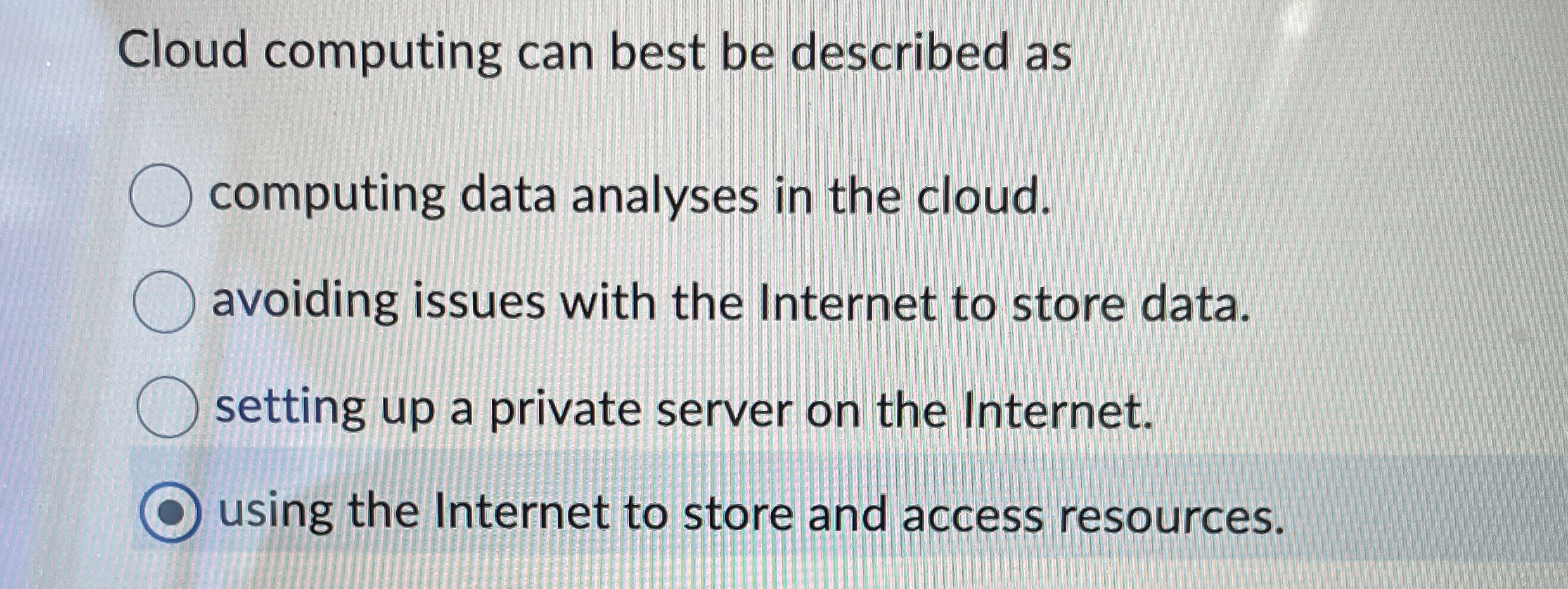 Solved Cloud Computing Can Best Be Described Ascomputing