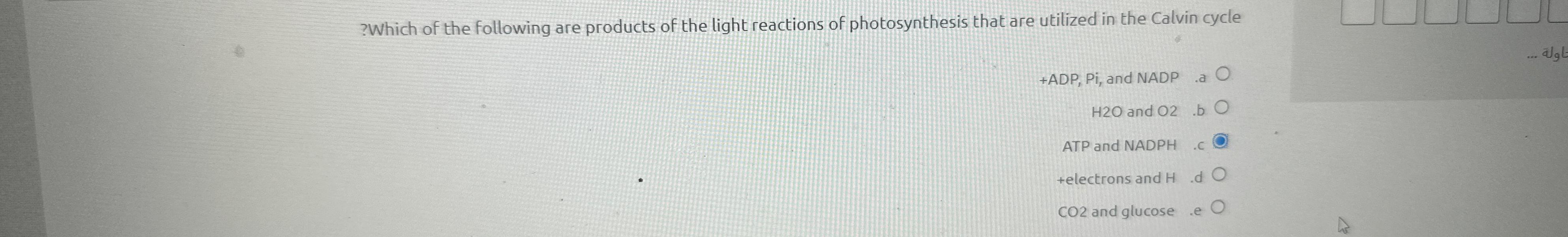 Solved ?hich of the following are products of the light | Chegg.com