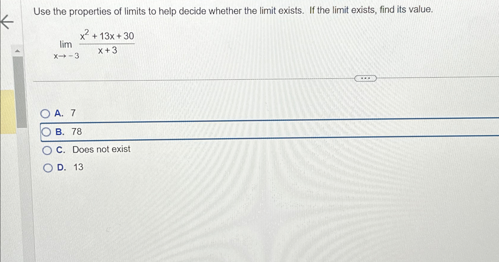 Solved Use the properties of limits to help decide whether | Chegg.com