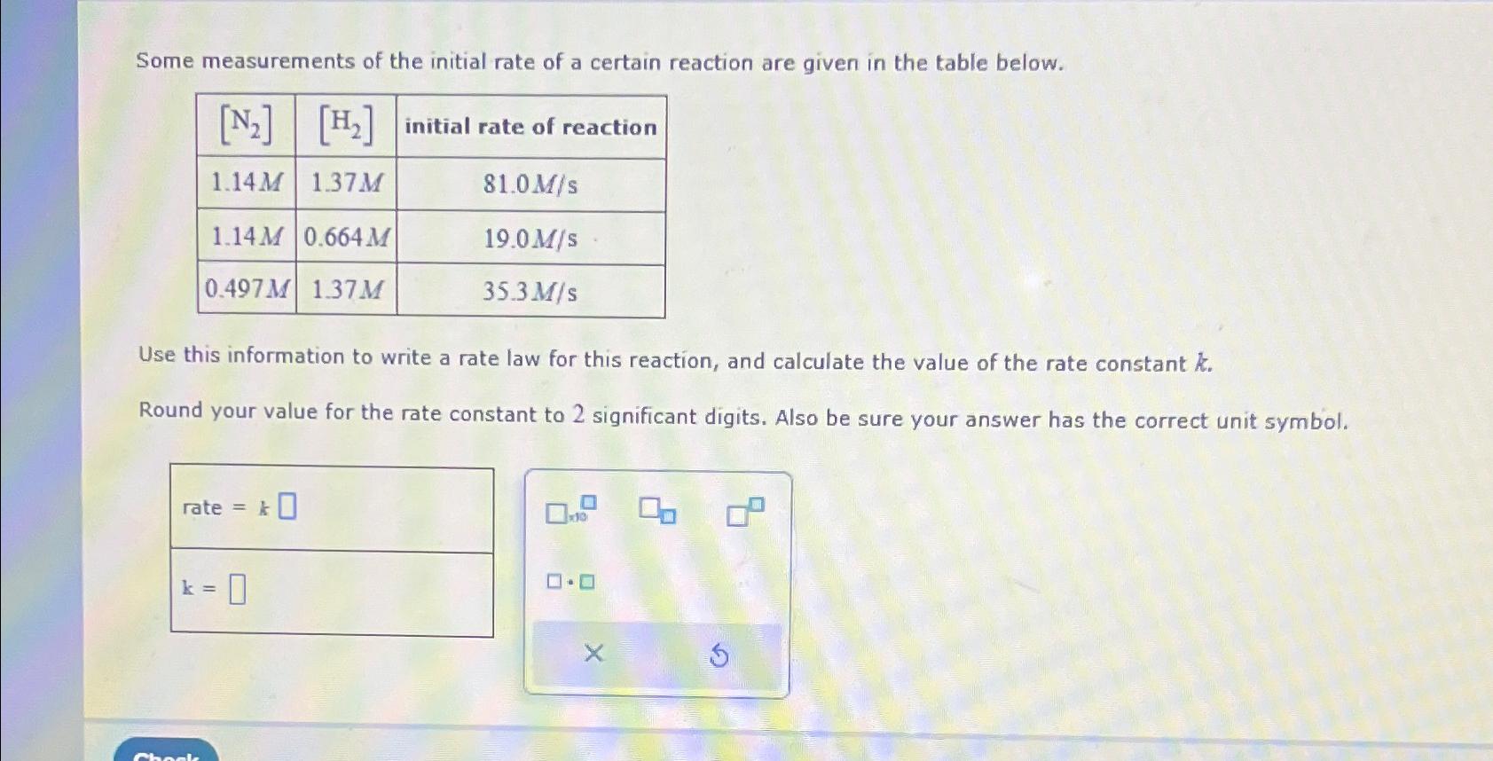 Some measurements of the initial rate of a certain | Chegg.com