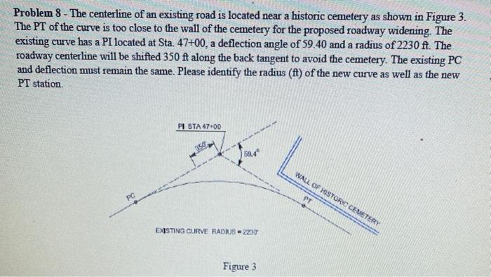 Solved Problem 8 - The centerline of an existing road is | Chegg.com