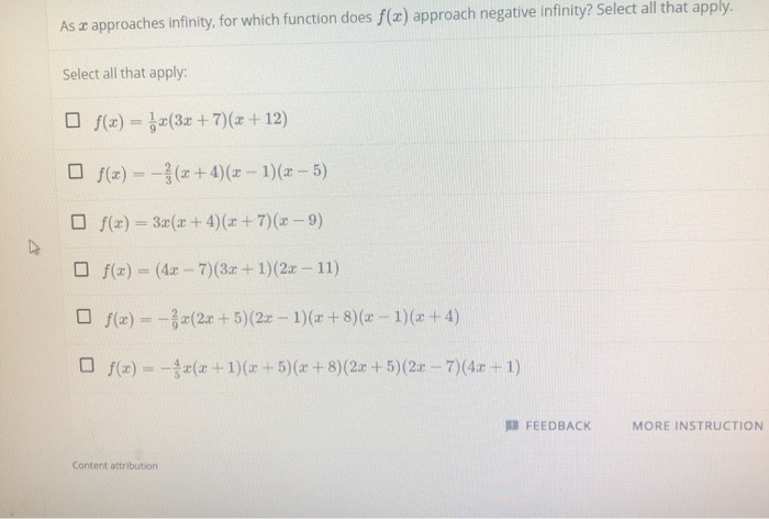 Solved As a approaches infinity, for which function does | Chegg.com