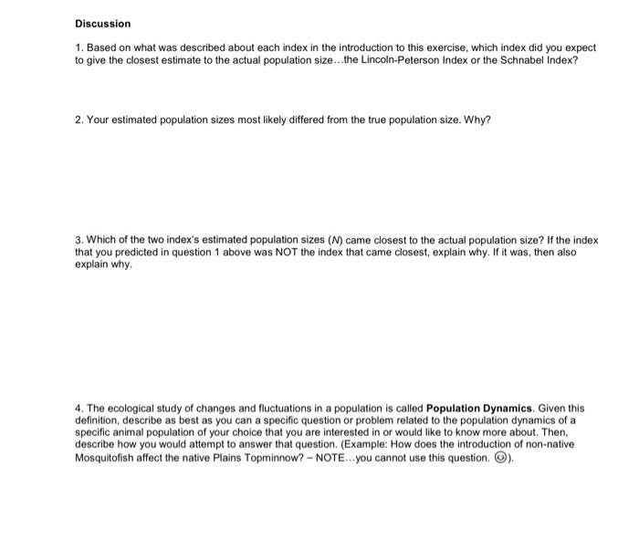 Solved Discussion 1. Based on what was described about each | Chegg.com