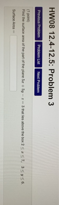 Solved HW08 12.4-12.5: Problem 3 Previous Problem Problem | Chegg.com