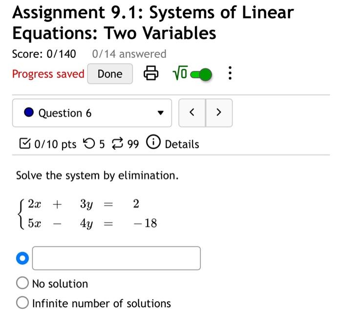 Solved Assignment 9.1: Systems of Linear Equations: Two | Chegg.com