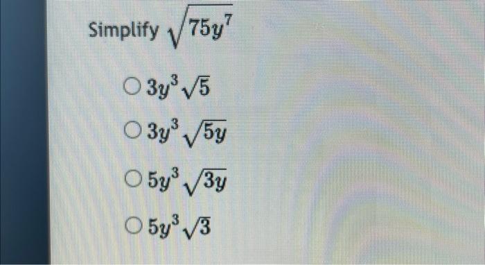 Solved Simplify 75y7 3y353y35y5y33y5y33 | Chegg.com