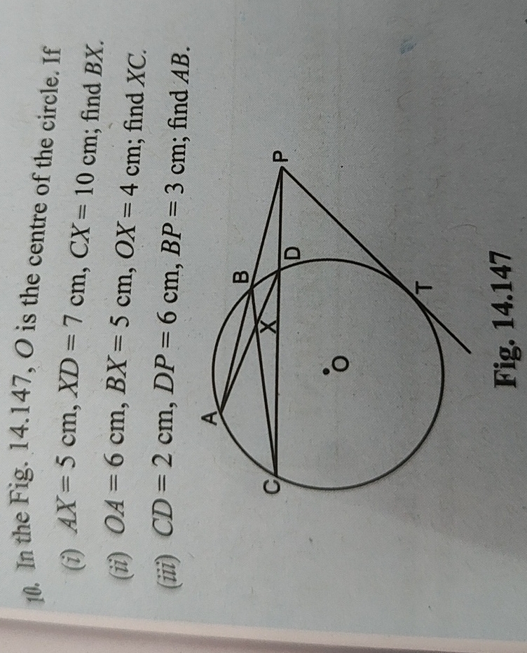 Solved In the Fig. 14.147, O ﻿is the centre of the circle. | Chegg.com
