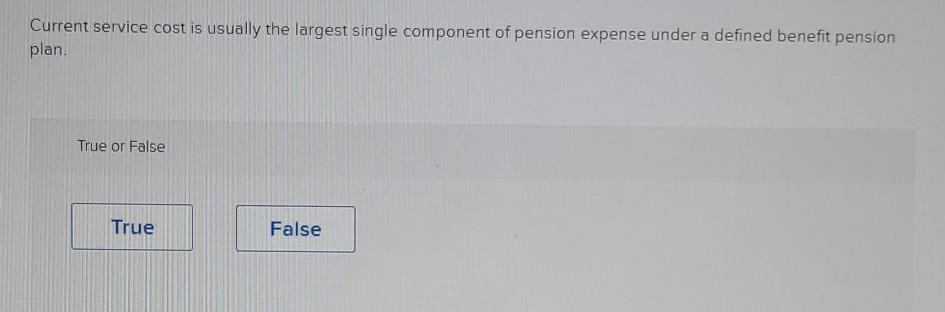 Solved Current service cost is usually the largest single | Chegg.com