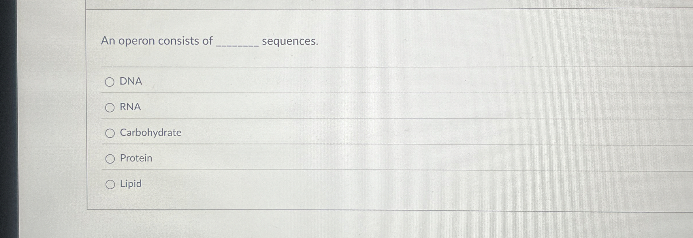 Solved An operon consists | Chegg.com