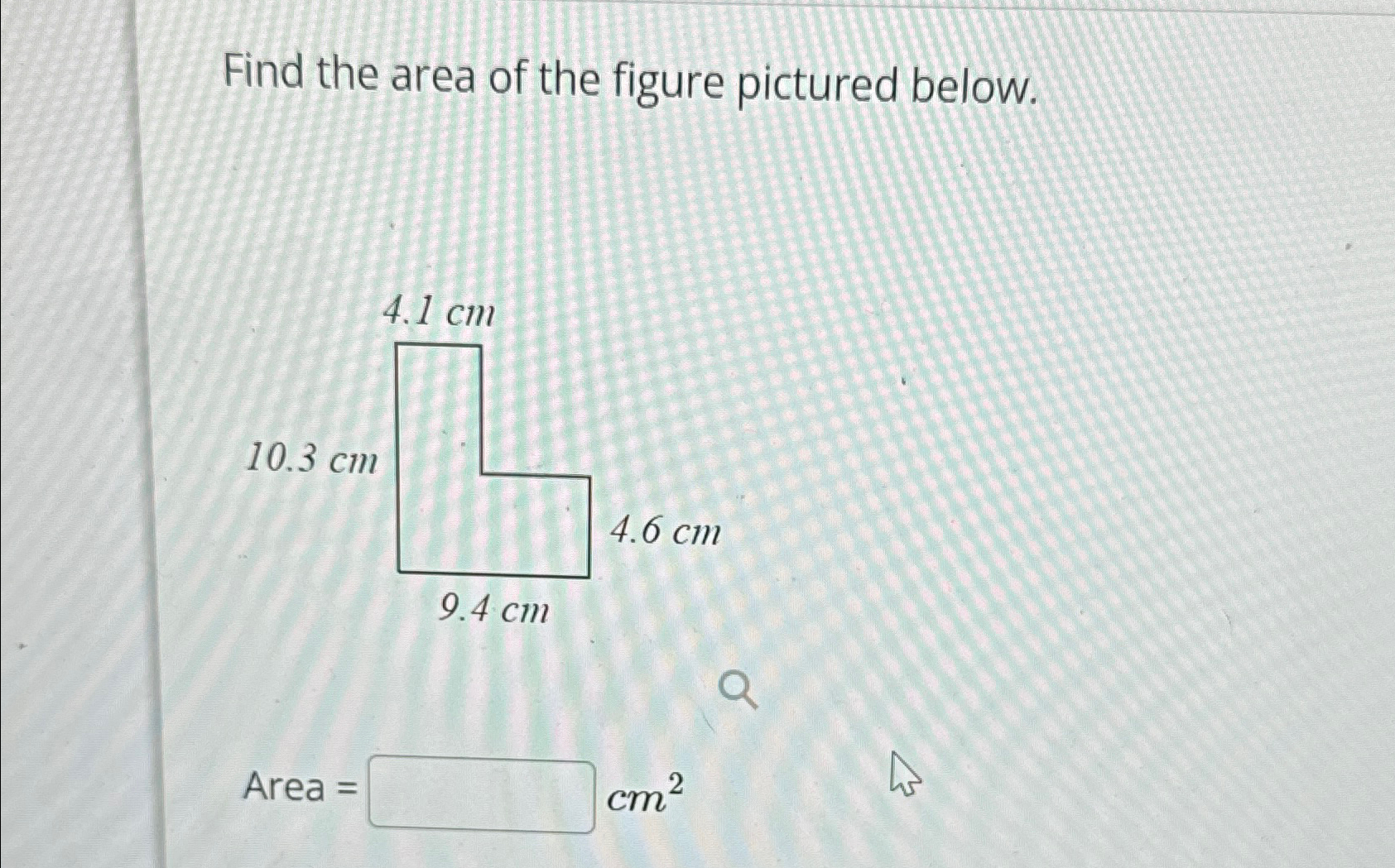 Solved Find the area of the figure pictured below. | Chegg.com