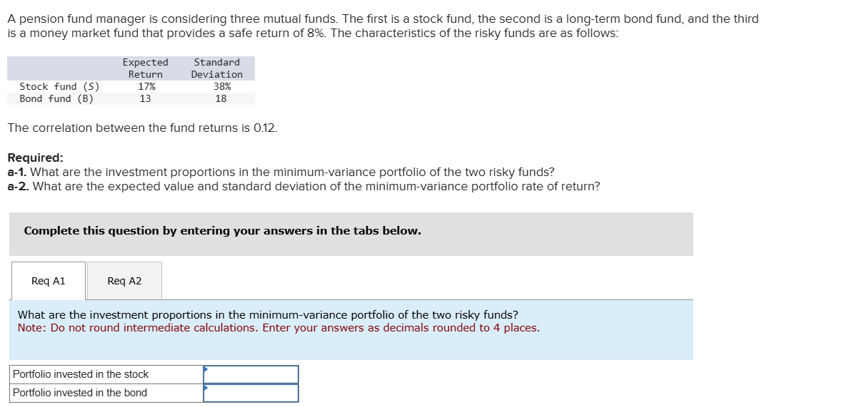 Solved safe return of \( 8 \% \). ﻿The characteristics of | Chegg.com